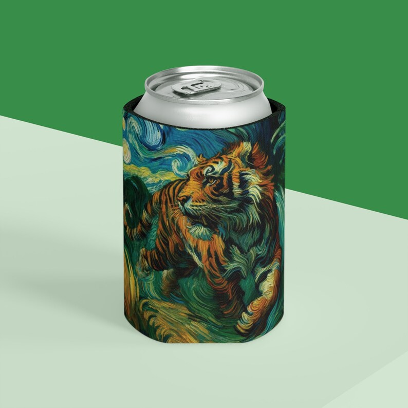 Starry Wilderness Artful Tiger,exotic Jungle,can Cooler Sleeve,teacher ...