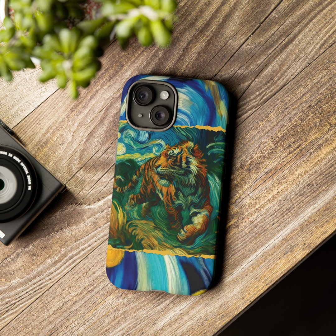 Artistic Tiger Starry Night Tough Phone Case,artful Majestic Tiger ...
