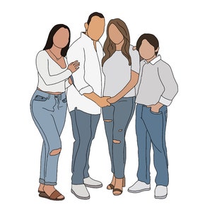 Custom Digital Color Family Portrait - Etsy