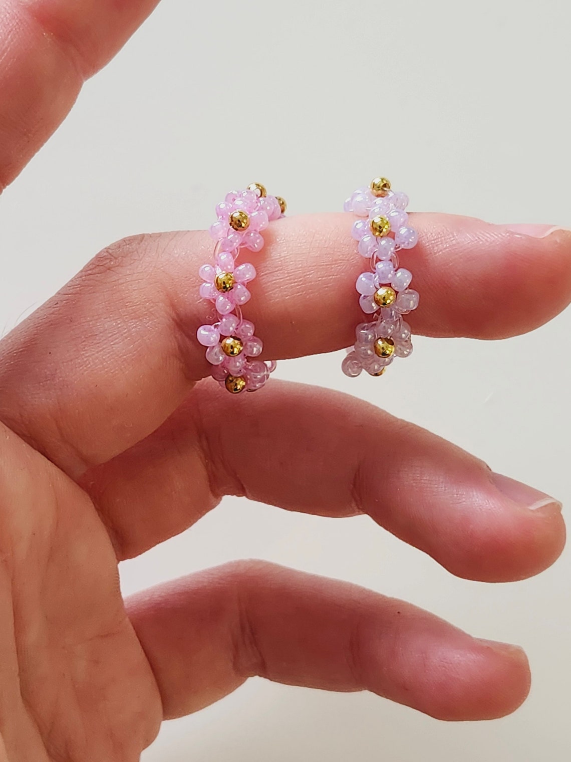 Beaded Daisy Ring, Seed Bead Flower Ring, Friendship Rings, Daisy Chain ...