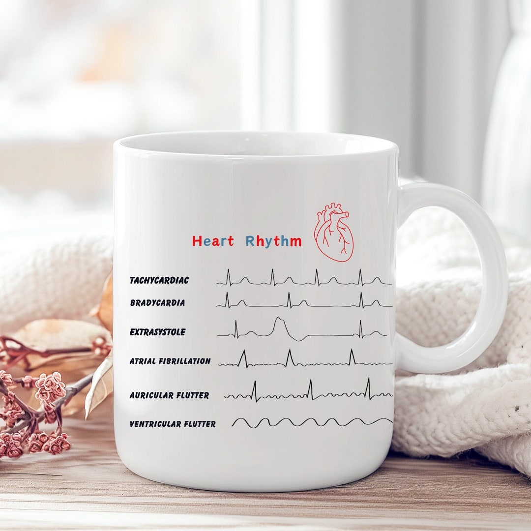 Doctor Gift,cardiology Gift,ekg Strips Mug,heart Rhythm Cup,technician ...