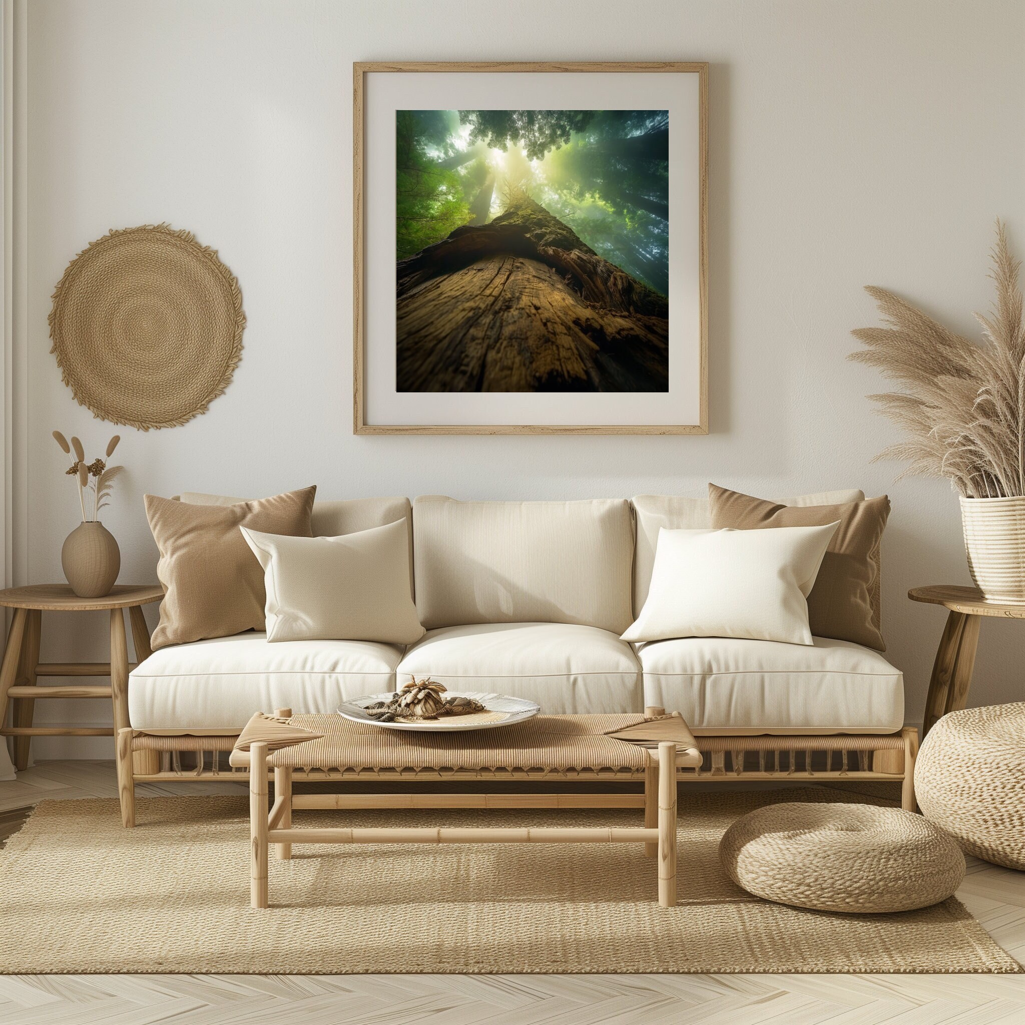 Digital Redwood Tree Art - Instant Download Abstract Forest Scene ...
