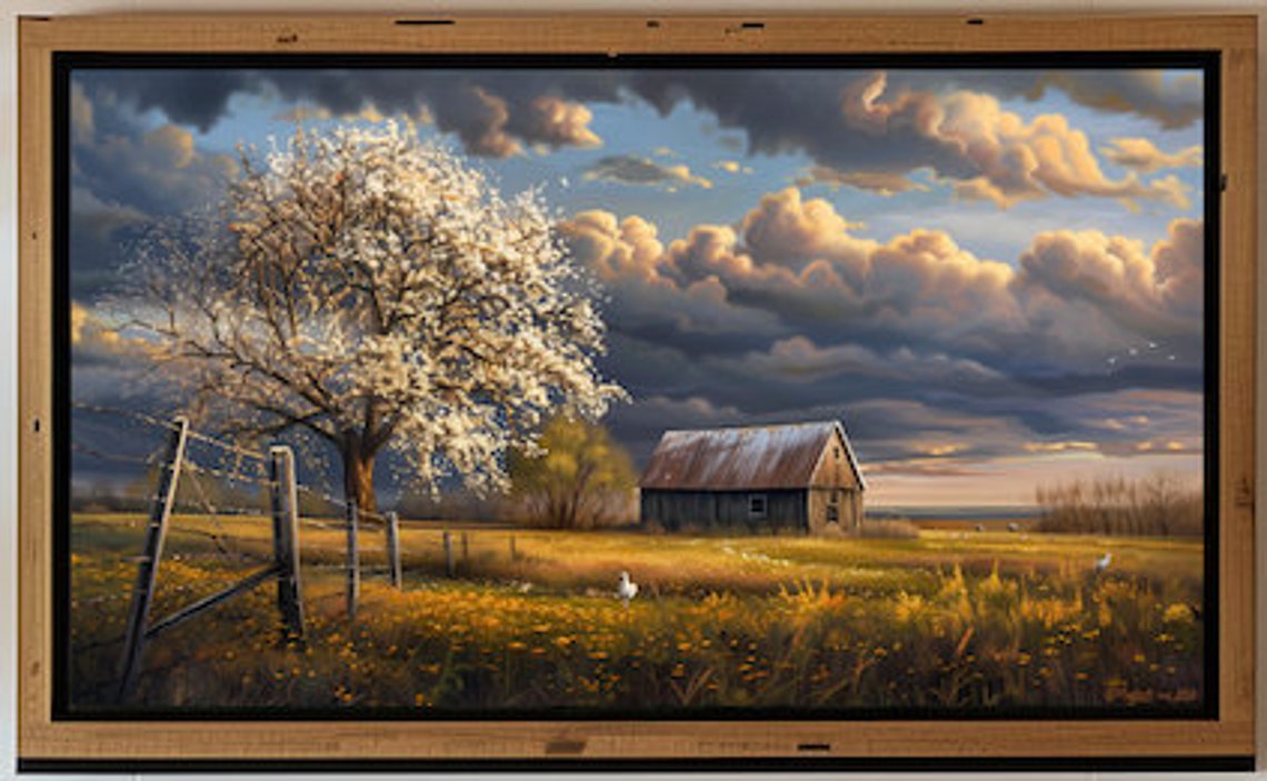 Terry Redlin Inspired Spring Farm Landscape Art for Frame TV (digital ...