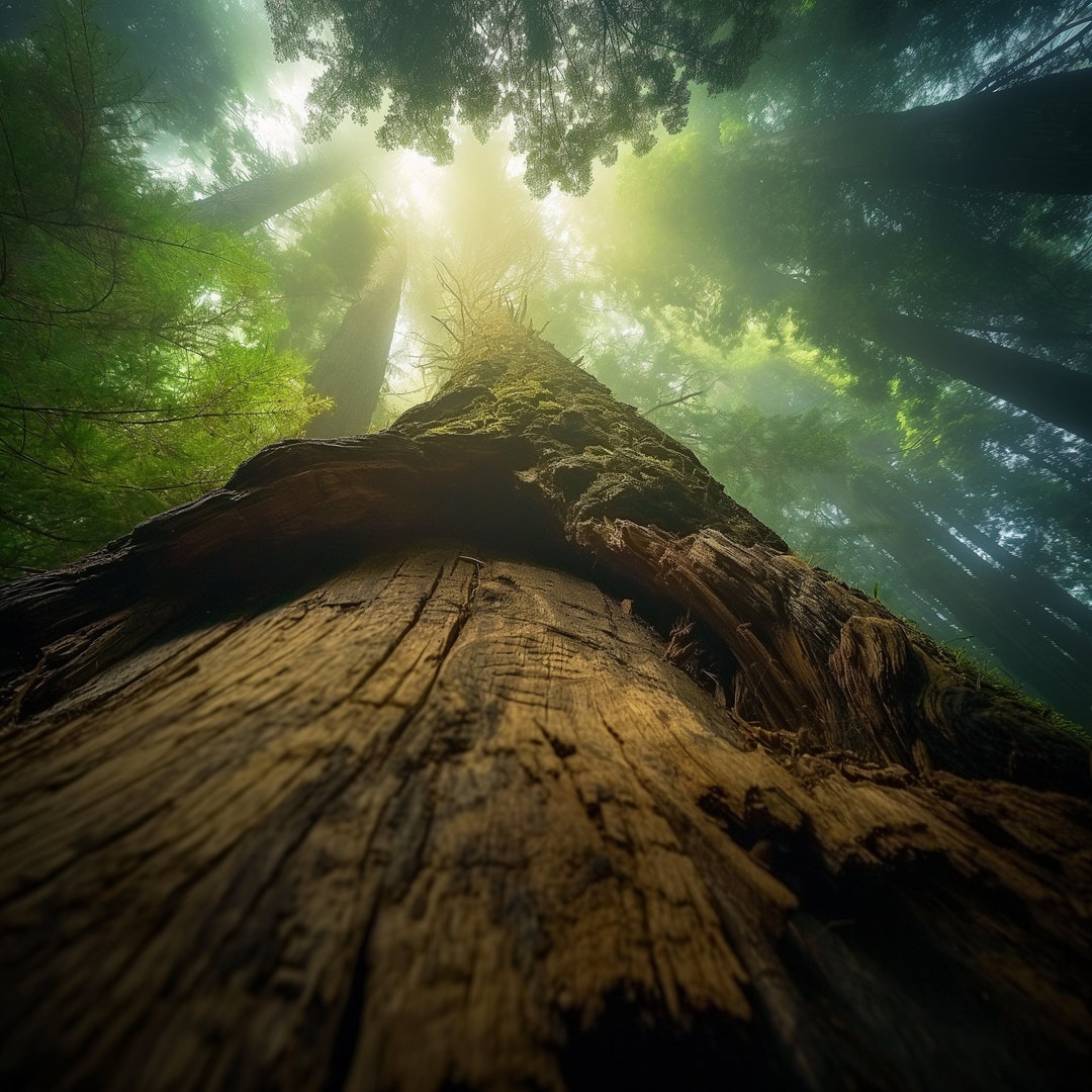 Digital Redwood Tree Art - Instant Download Abstract Forest Scene ...