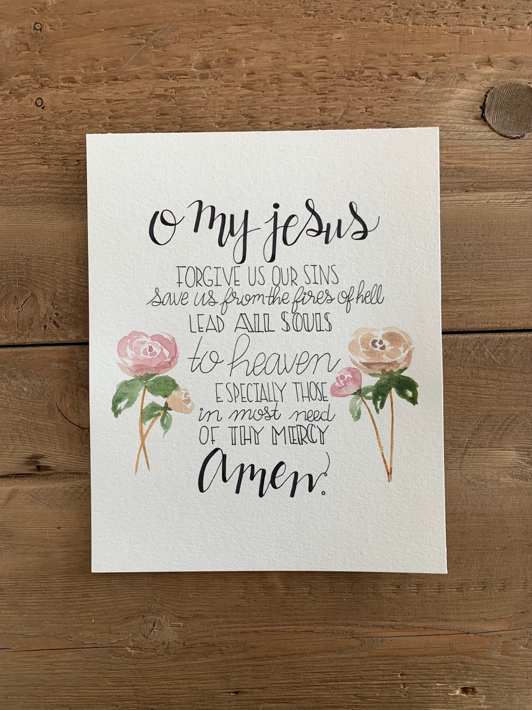 O My Jesus Prayer original Hand-lettered, Hand-painted Work - Etsy