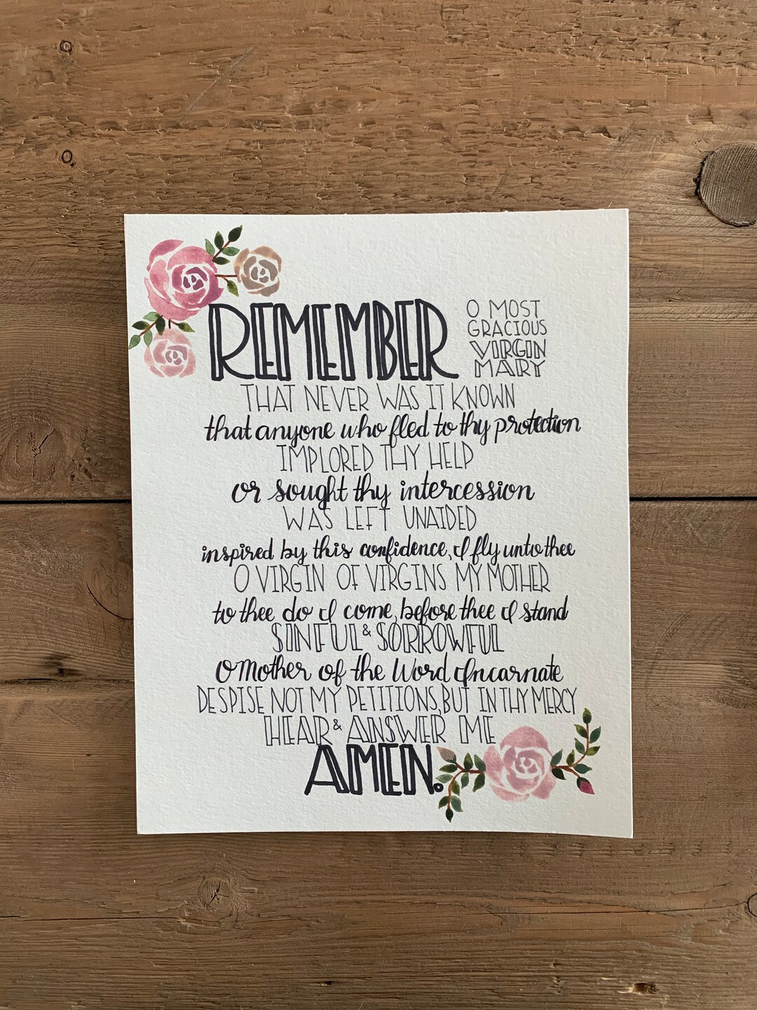 Memorare Prayer (original Hand-lettered, Hand-painted Work) - Etsy