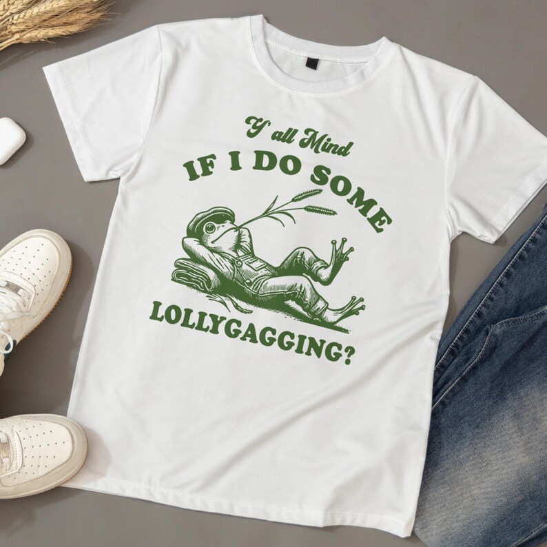 Funny Frog Lollygagging Design: Retro Graphic (SVG PNG DXF) - Etsy
