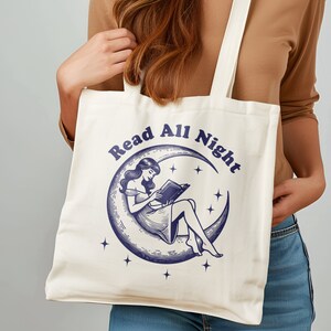 Read All Night SVG PNG File, Trendy Vintage Bookish Retro Art Design ...