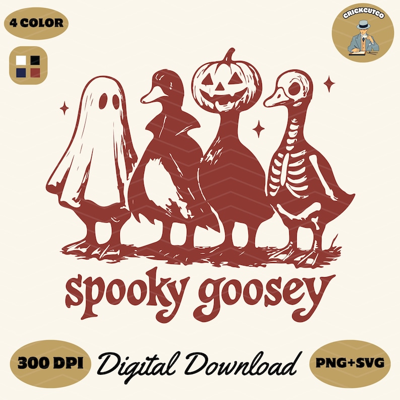Spooky Goose Halloween Design: Skeleton Goose SVG PNG - Etsy