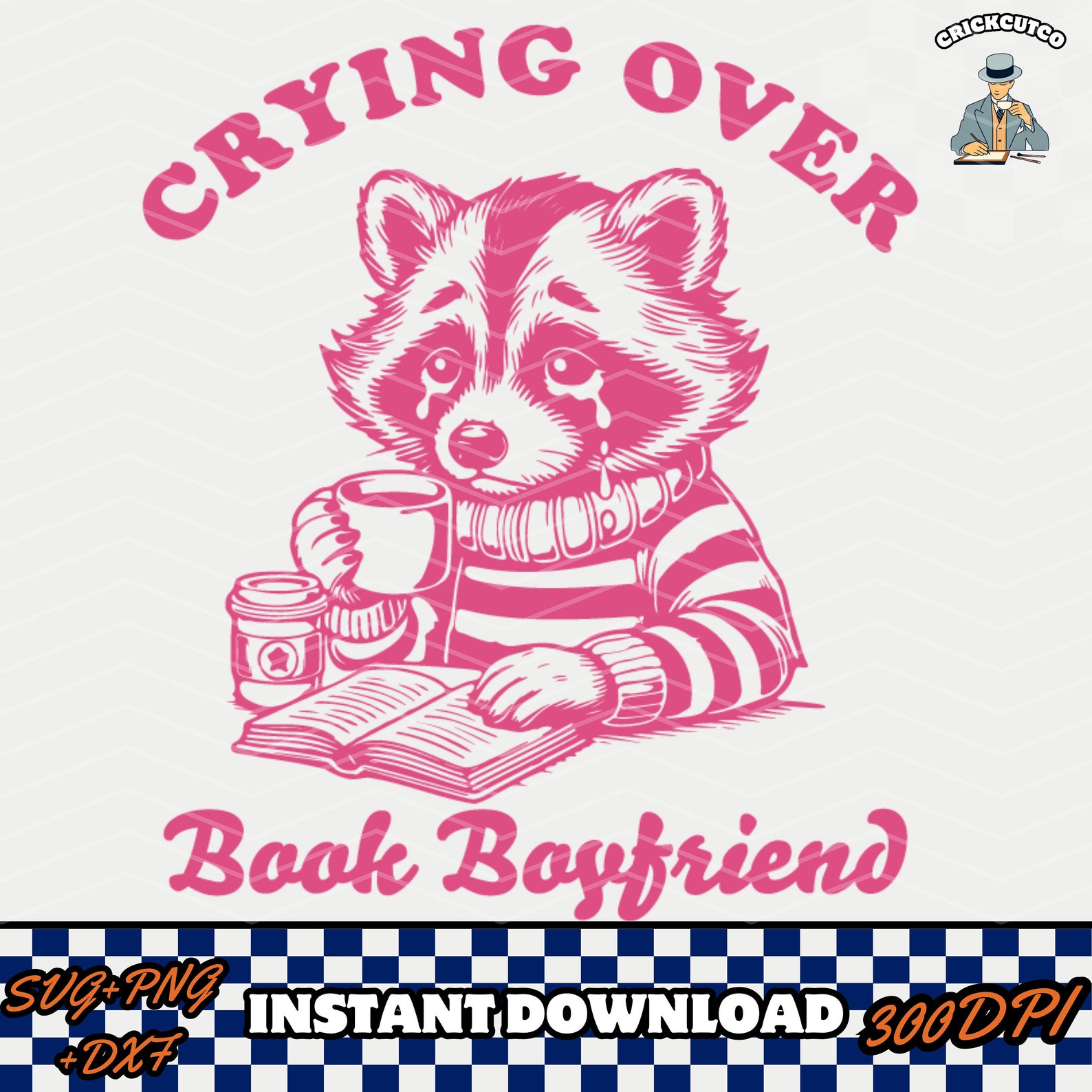 Crying Over Book Boyfriends, SVG PNG File, Trendy Vintage Bookish Retro ...