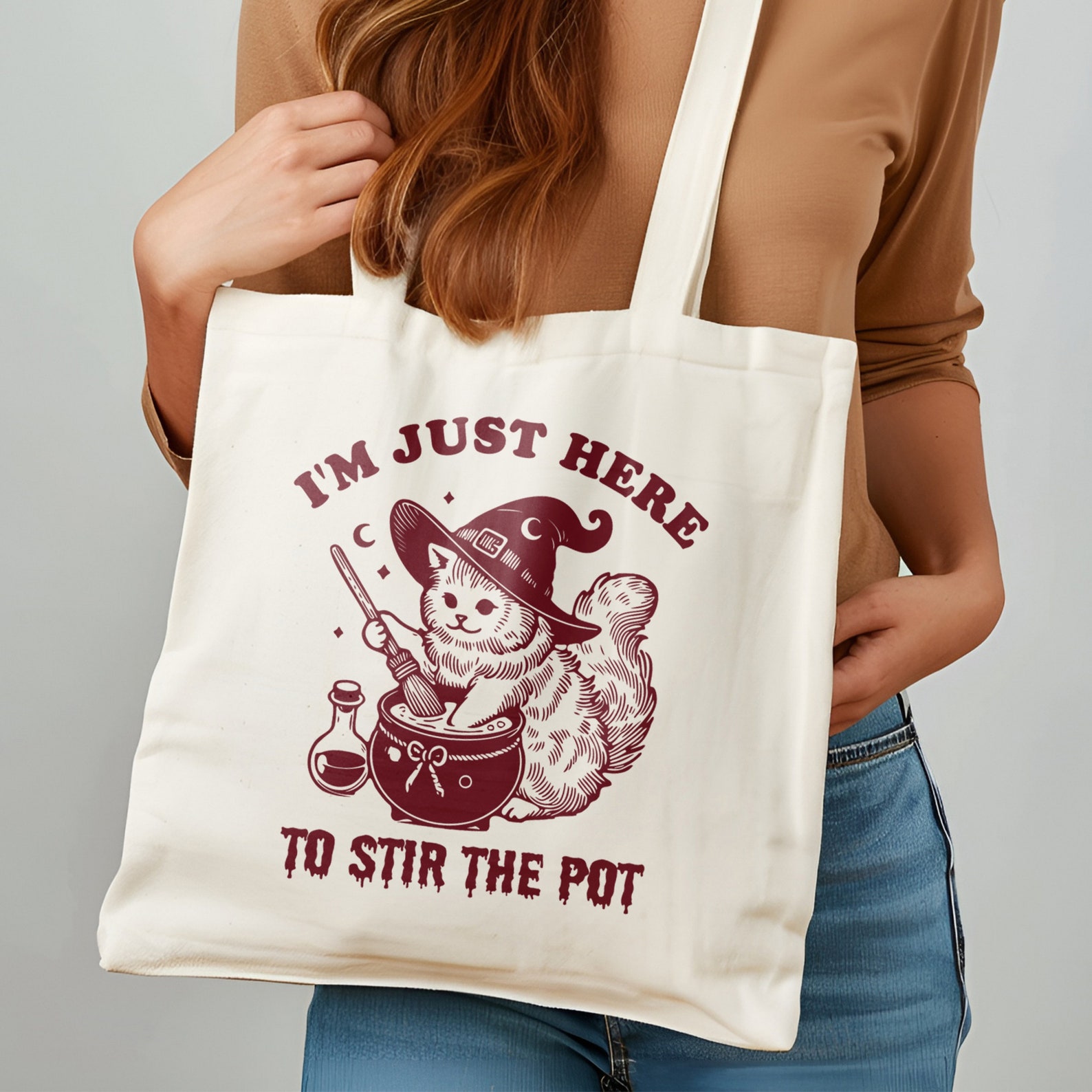Funny Retro Halloween Cat Stirring Pot SVG PNG (digital Download) - Etsy