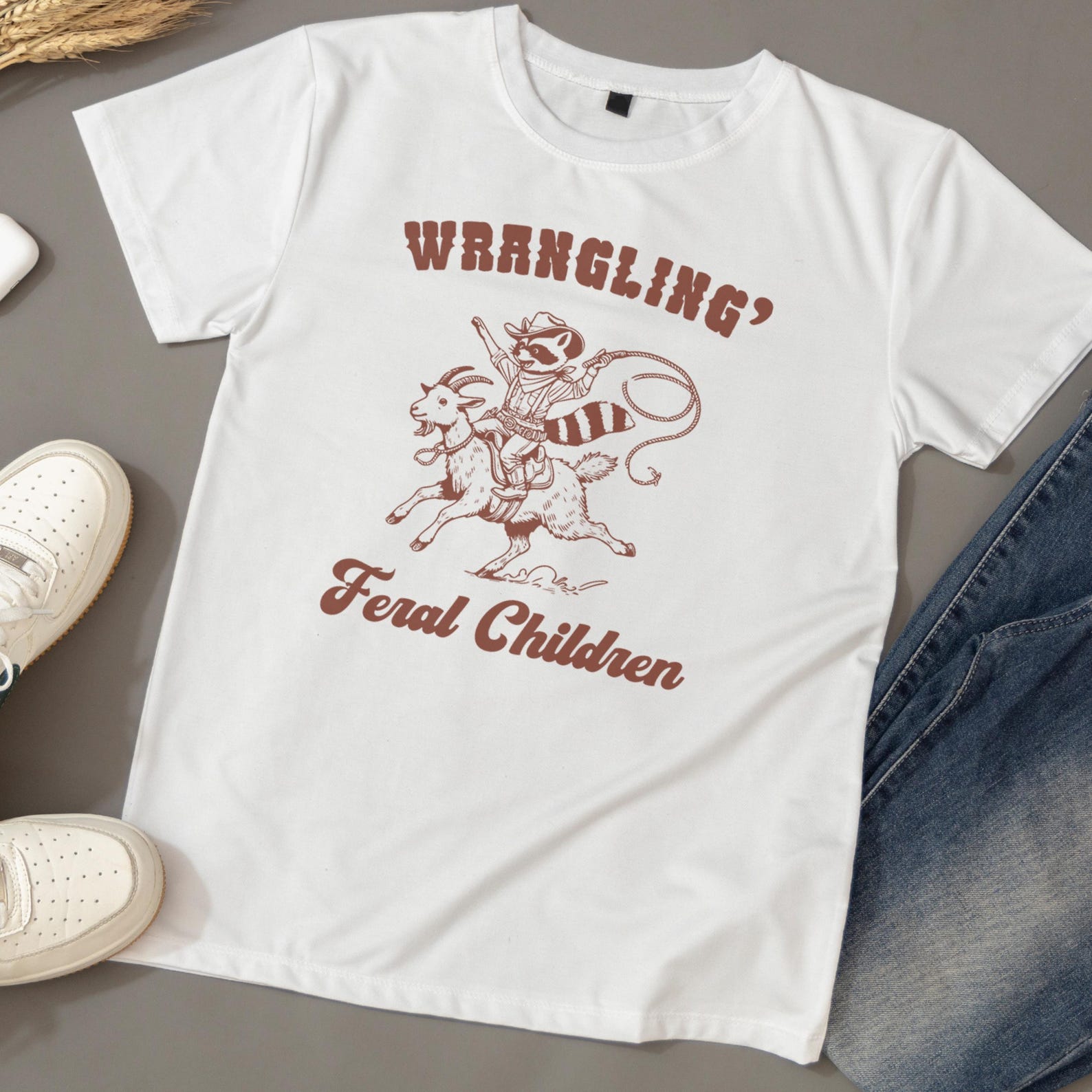 Wrangling Feral Children PNG SVG, Trendy Sarcastic Raccoon Design ...