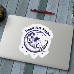 Read All Night SVG PNG File, Trendy Vintage Bookish Retro Art Design ...