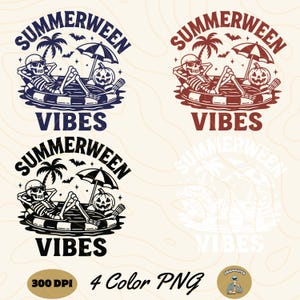 Summerween Vibes PNG SVG, Spooky Halloween Skeleton Png, Skeleton DTF ...