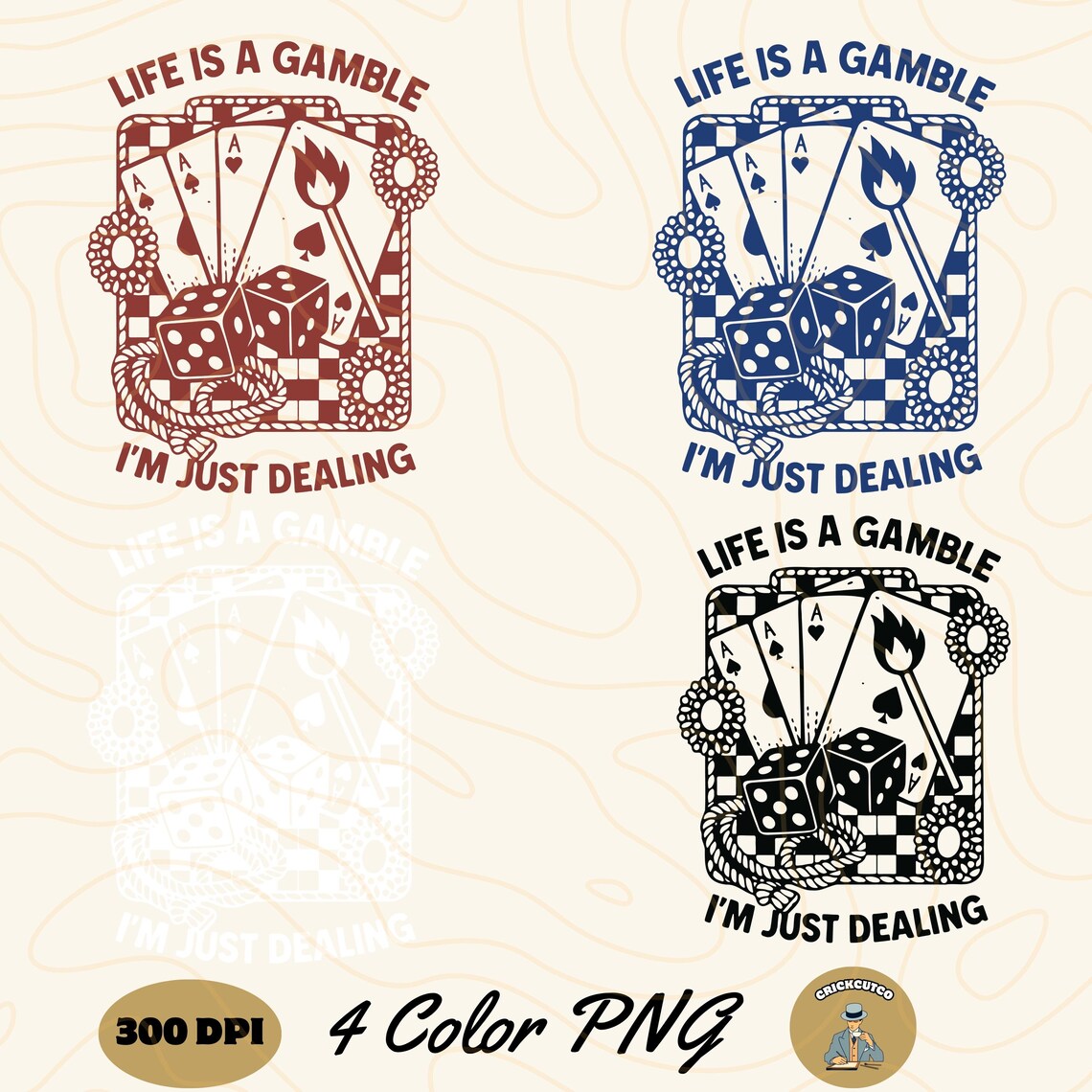 Life is a Gamble PNG SVG: Retro Western Sublimation (digital Download ...
