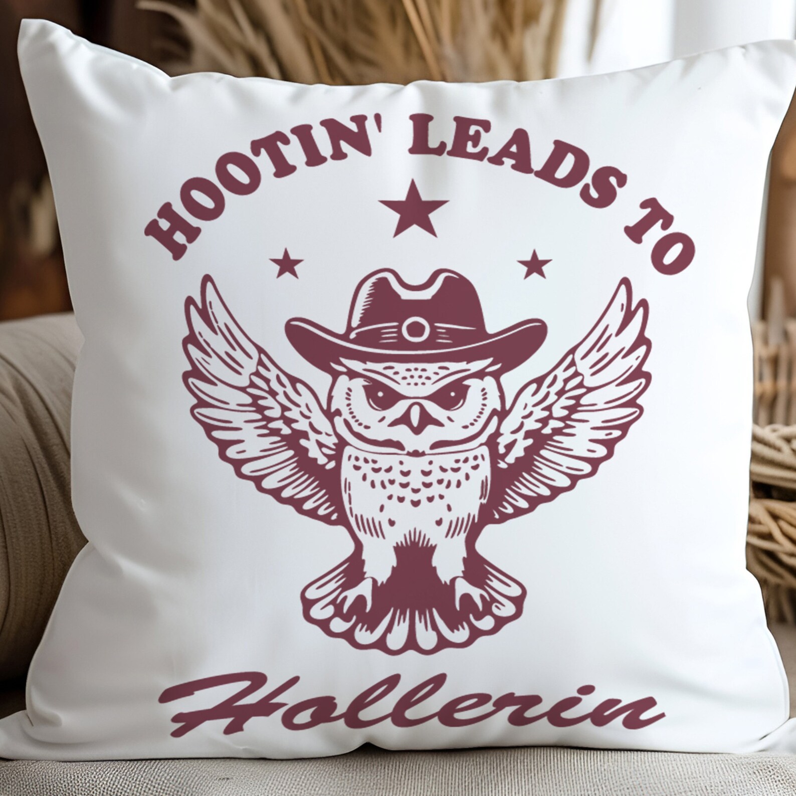 Hootin' Leads to Hollerin, SVG PNG Files, Vintage Western Owl Design ...