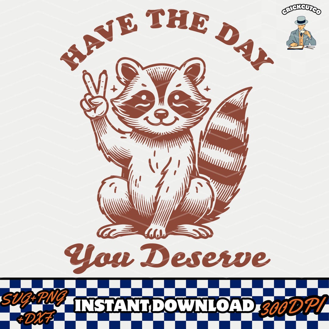 Funny Raccoon Peace Sign SVG PNG: Vintage Graphic Tee Design (digital ...