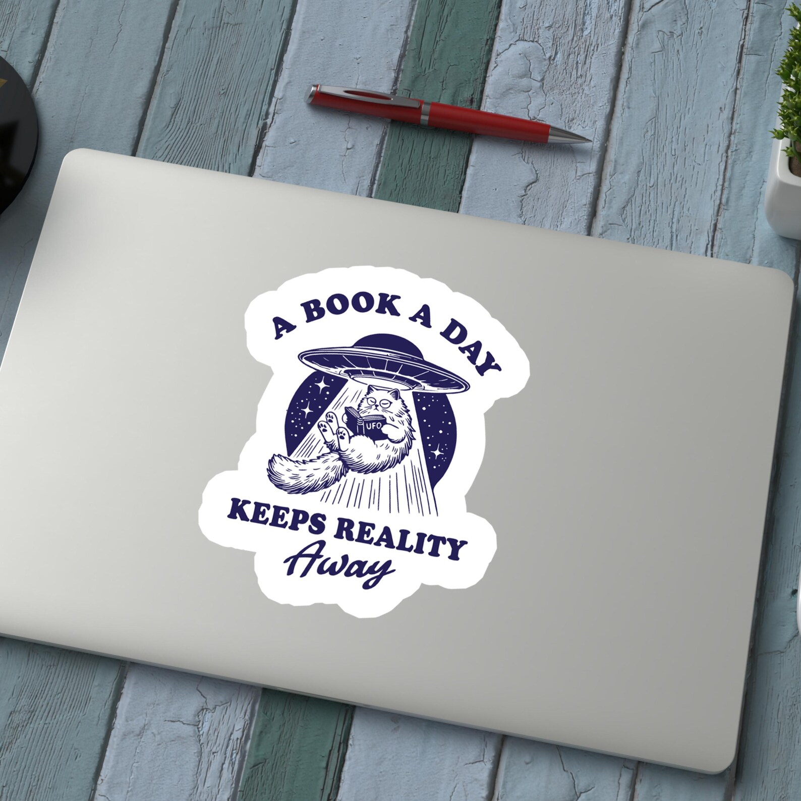 Funny Cat Reading Book SVG PNG: Retro Book Lover Design (digital ...