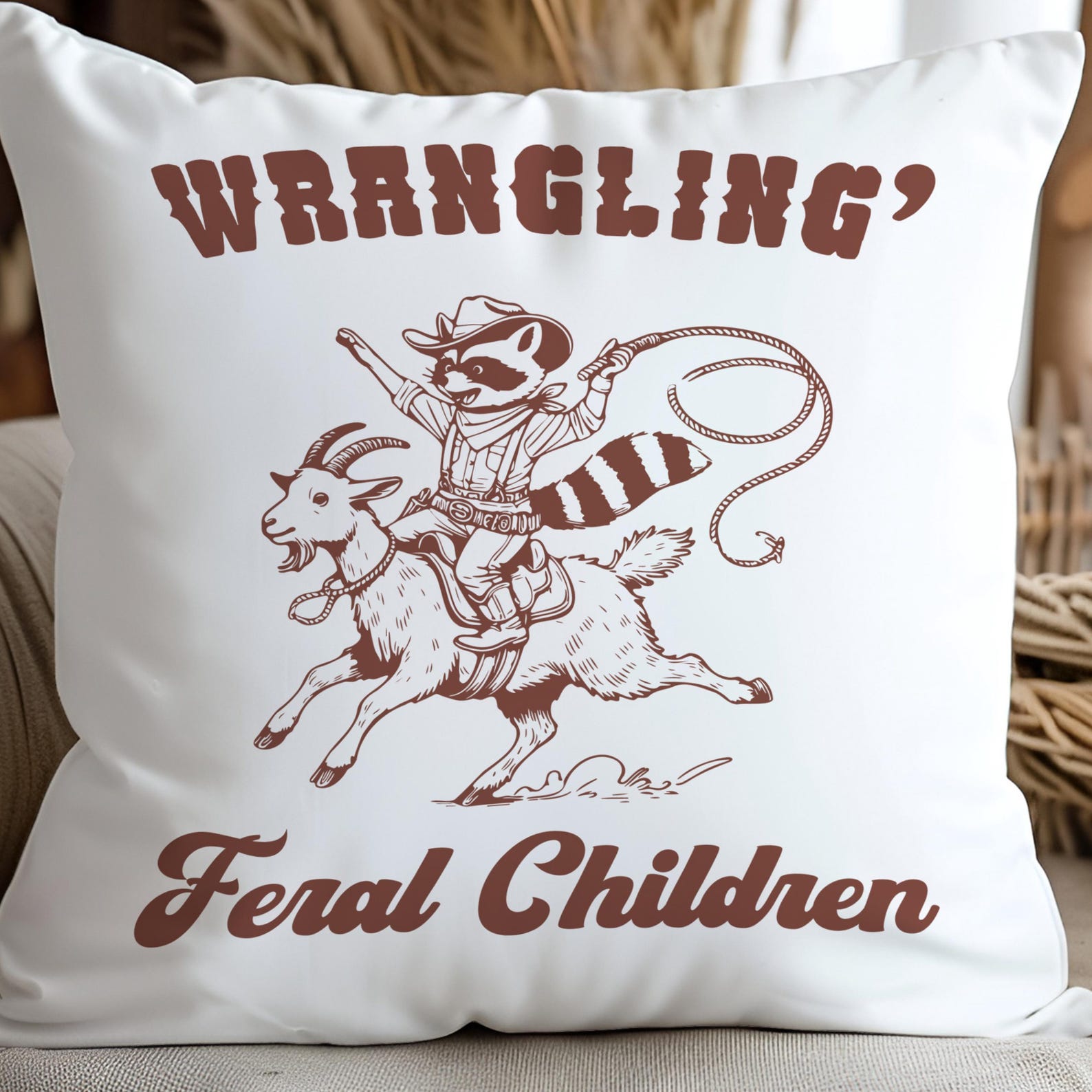 Wrangling Feral Children PNG SVG, Trendy Sarcastic Raccoon Design ...