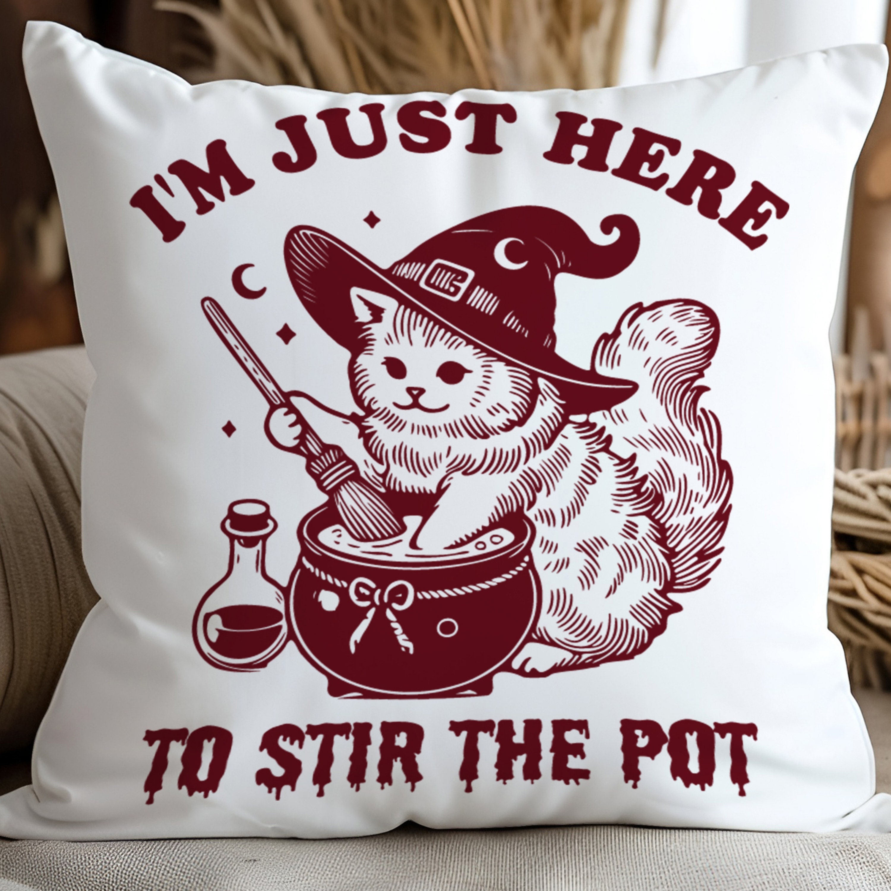 Funny Retro Halloween Cat Stirring Pot SVG PNG (digital Download) - Etsy