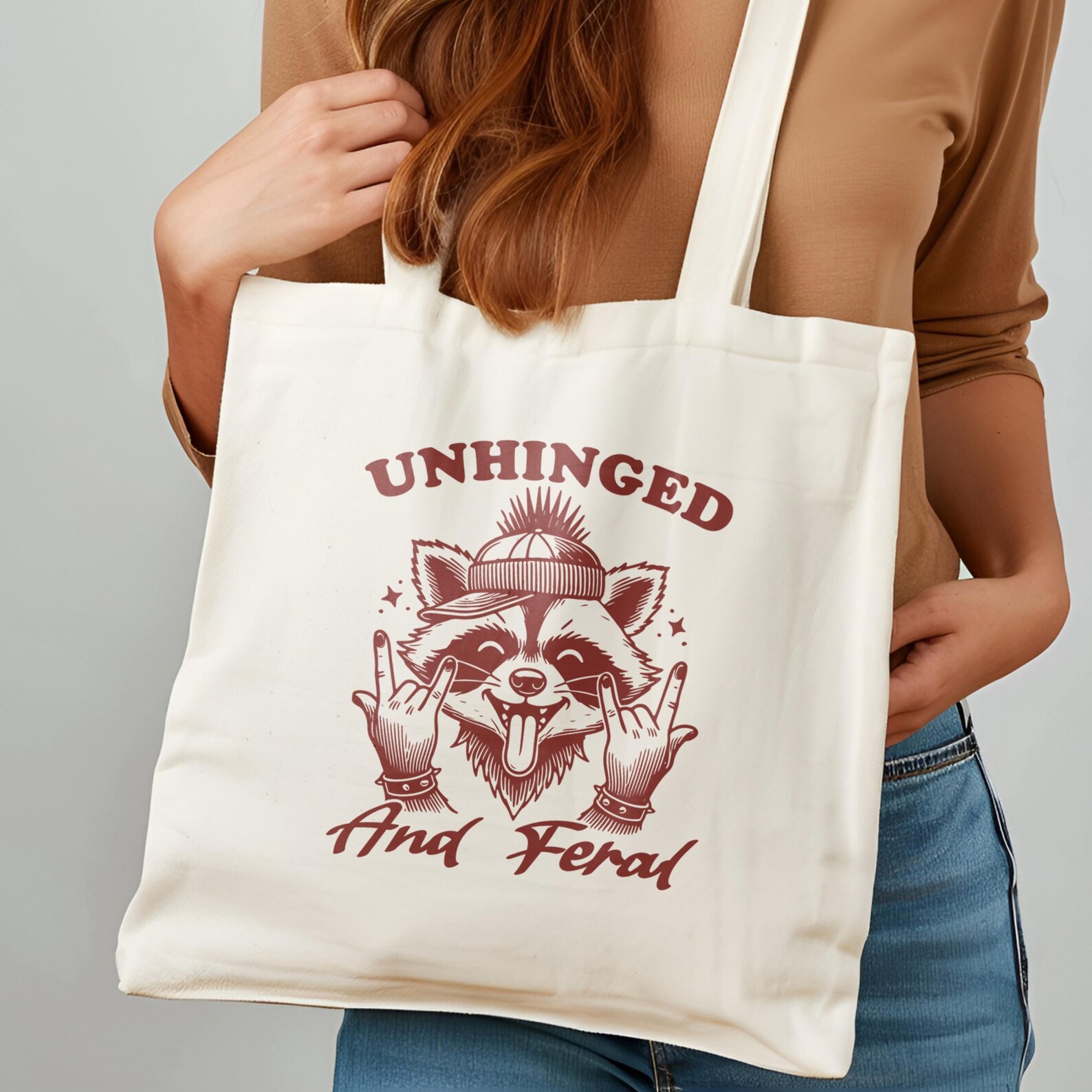 Unhinged and Feral PNG SVG, Funny Raccoon Png, Rock'n Feral Racoon ...