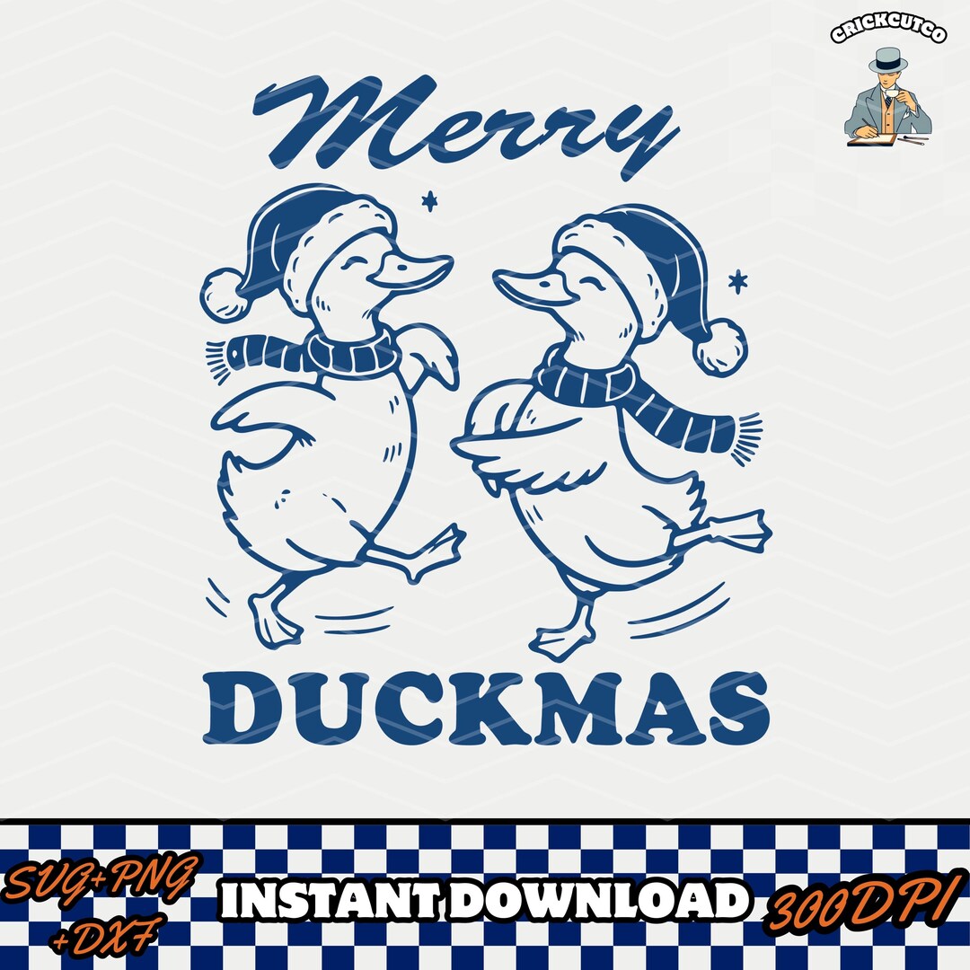 Merry Duckmas SVG PNG, Funny Christmas Duck Svg, Santa Duck Png, Trendy ...