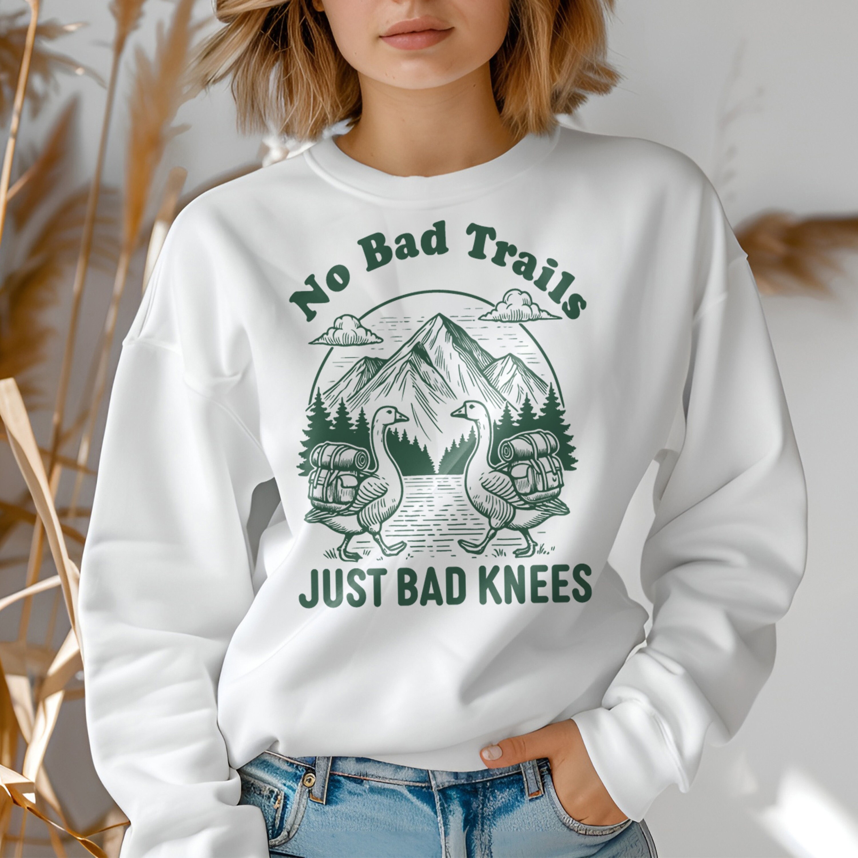 No Bad Trails Just Bad Knees SVG PNG Files, Trendy Vintage Fun ...