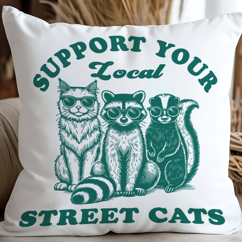Support Your Local Street Cats SVG PNG Files, Trendy Vintage Retro ...
