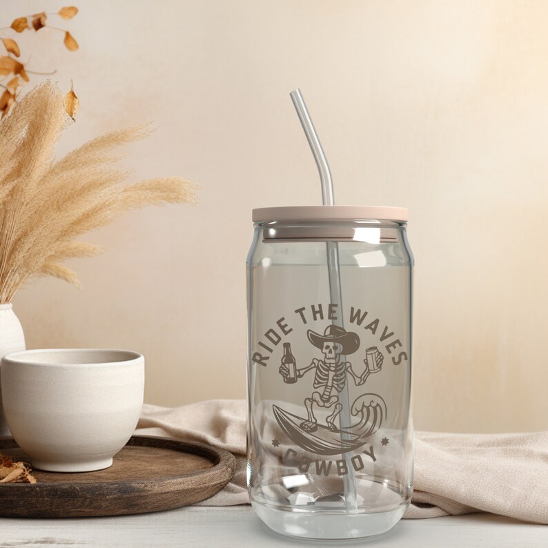 Ride the Waves Cowboy Svg, Surfing Cowboy Skeleton SVG for Print & Cut ...