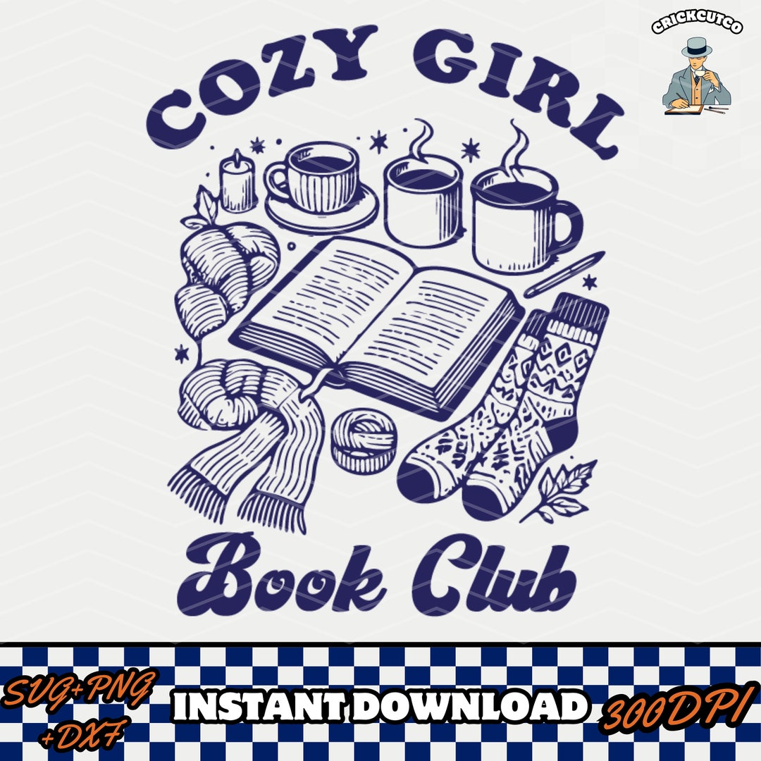 Cozy Girl Book Club SVG PNG: Artsy Graphic Design (digital Download) - Etsy