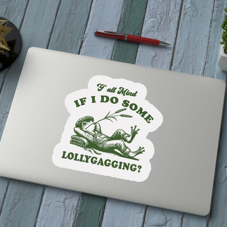 Funny Frog Lollygagging Design: Retro Graphic (SVG PNG DXF) - Etsy