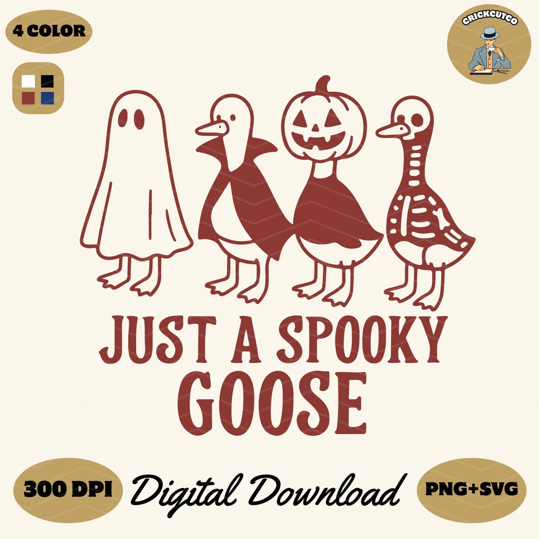 Spooky Halloween Goose PNG: Costume Sublimation Design (digital ...