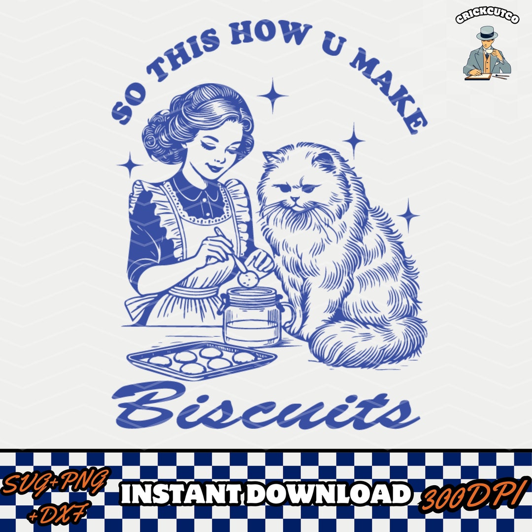 Retro Cat Biscuits SVG PNG: Cat Lover Design (digital Download) - Etsy