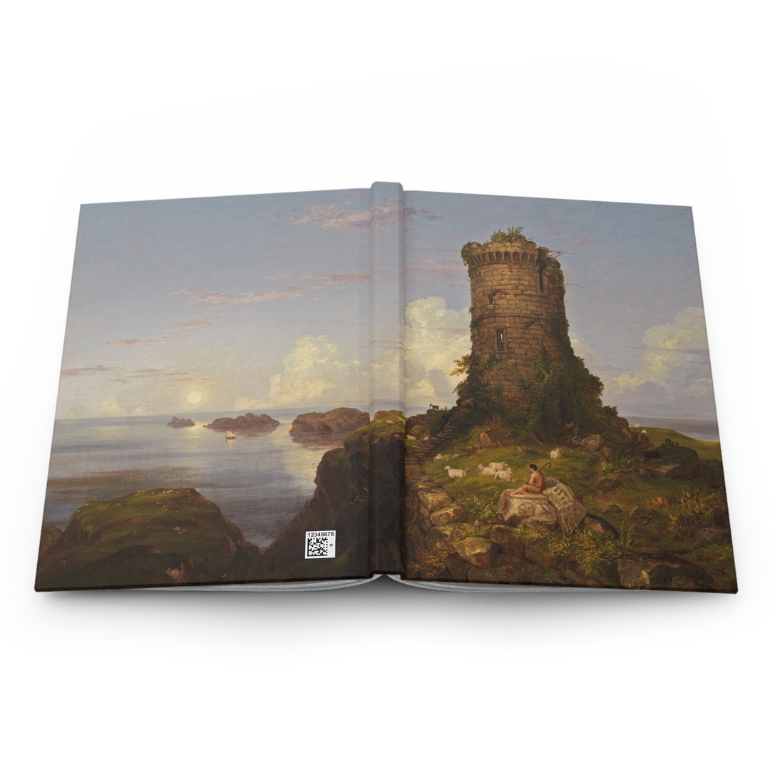 Italian Coast Scene With Ruined Tower, Thomas Cole; Hardcover, Lined ...