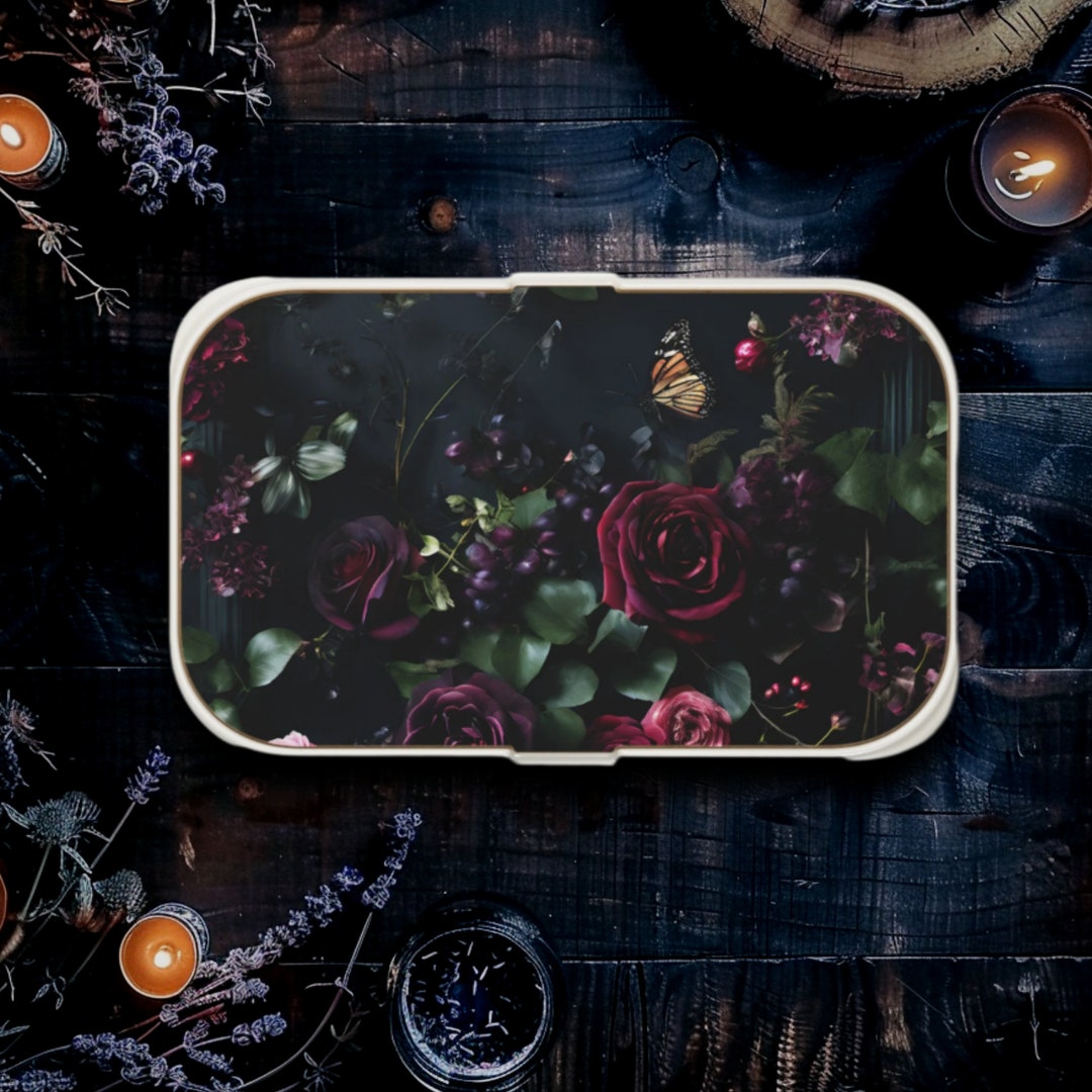 Dark Floral Academia Bento Box Gothic Witchy Lunch Accessory Fairycore ...