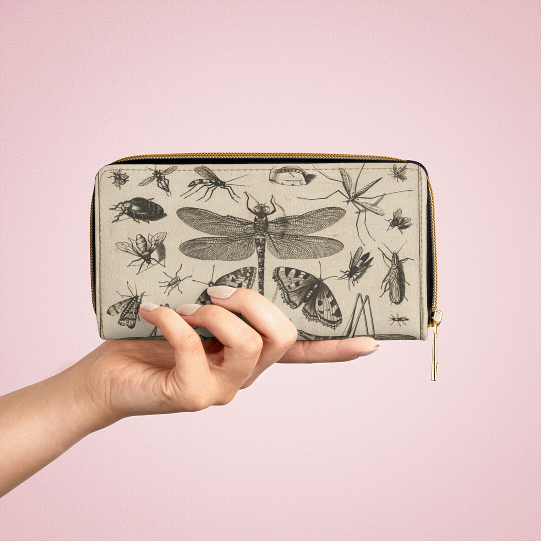 Goth Entomology Insect Illustration Dark Academia Zipper Wallet ...