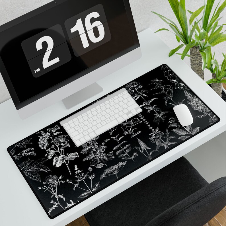 Botany Occult Mousepad Gothic Dark Academia Desk Mat Mouse Keyboard Pad ...
