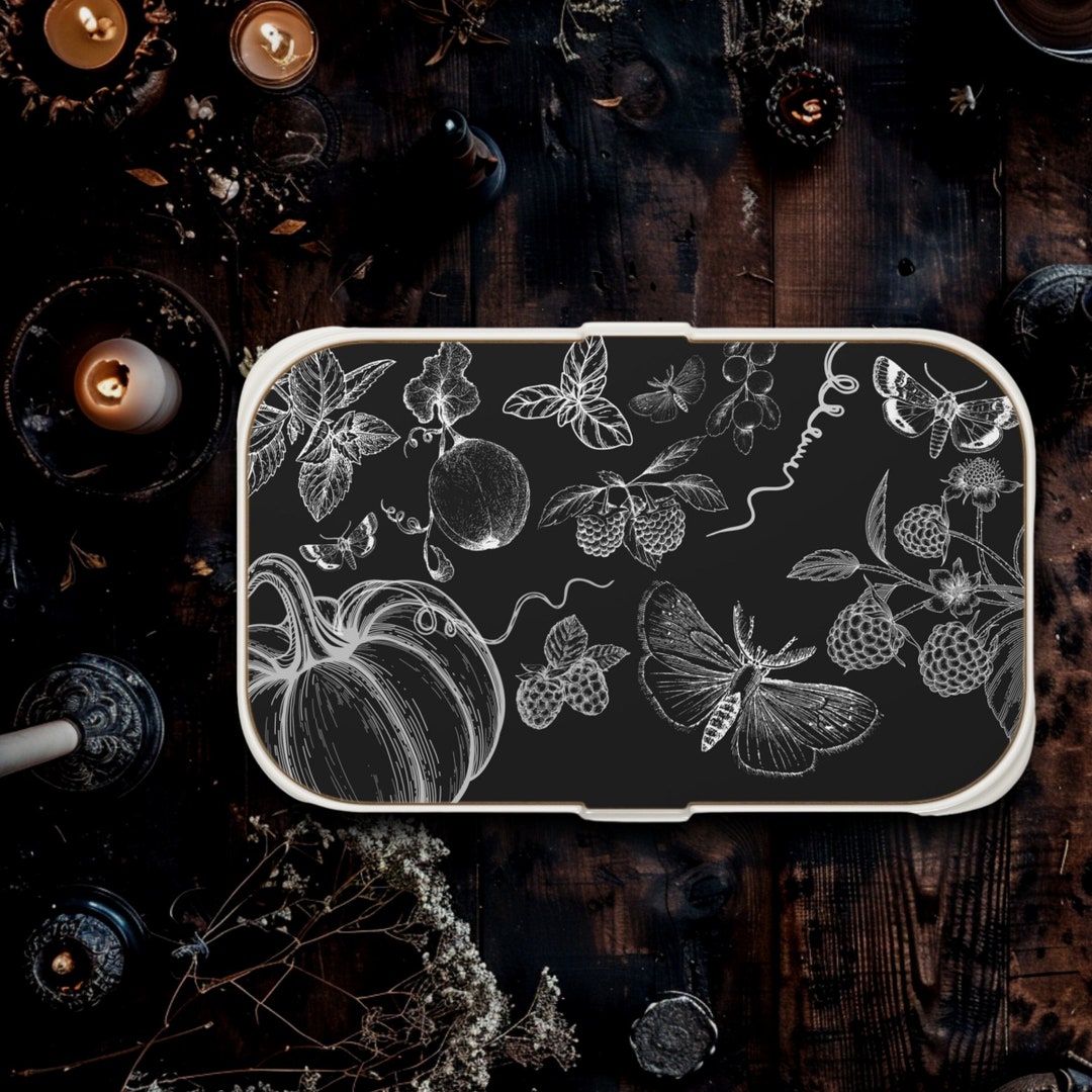 Bento Dark Academia Goth Fruit Lunch Box Gothic Pumpkin Green Witch ...