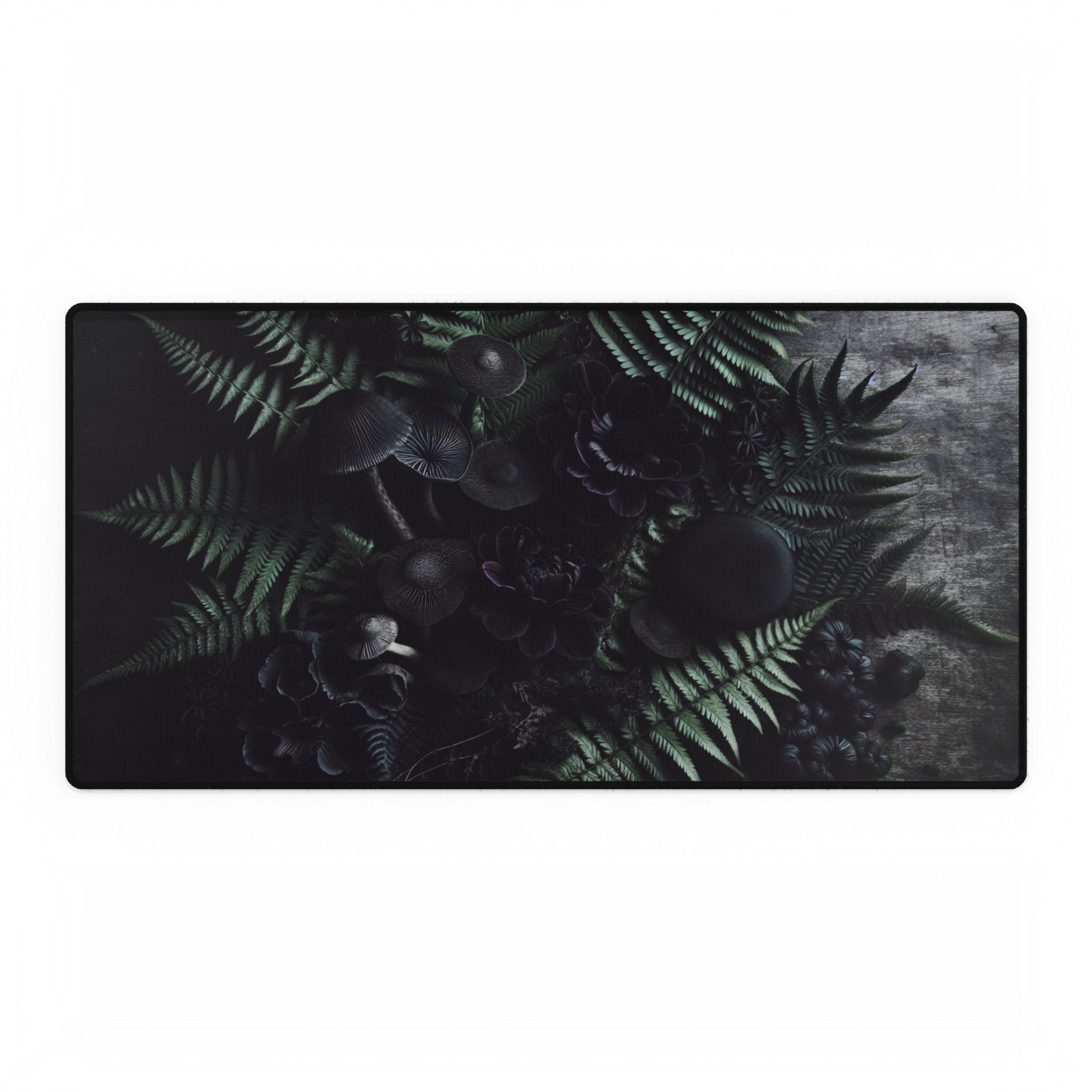 Gothic Floral Fern Dark Academia Desk Mat Mouse Keyboard Pad Mushroom ...