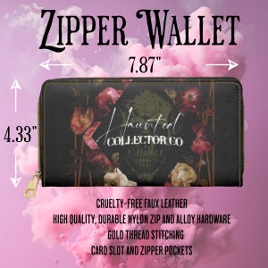 Goth Poppy Shire Floral Zipper Wallet Dark Academia Whimsigoth ...