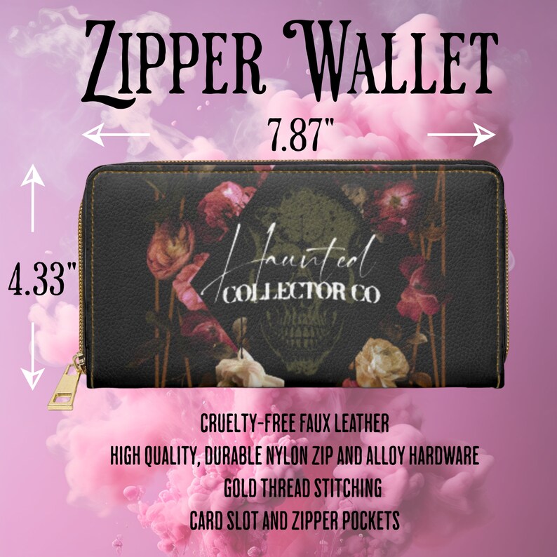 Goth Poppy Shire Floral Zipper Wallet Dark Academia Whimsigoth ...