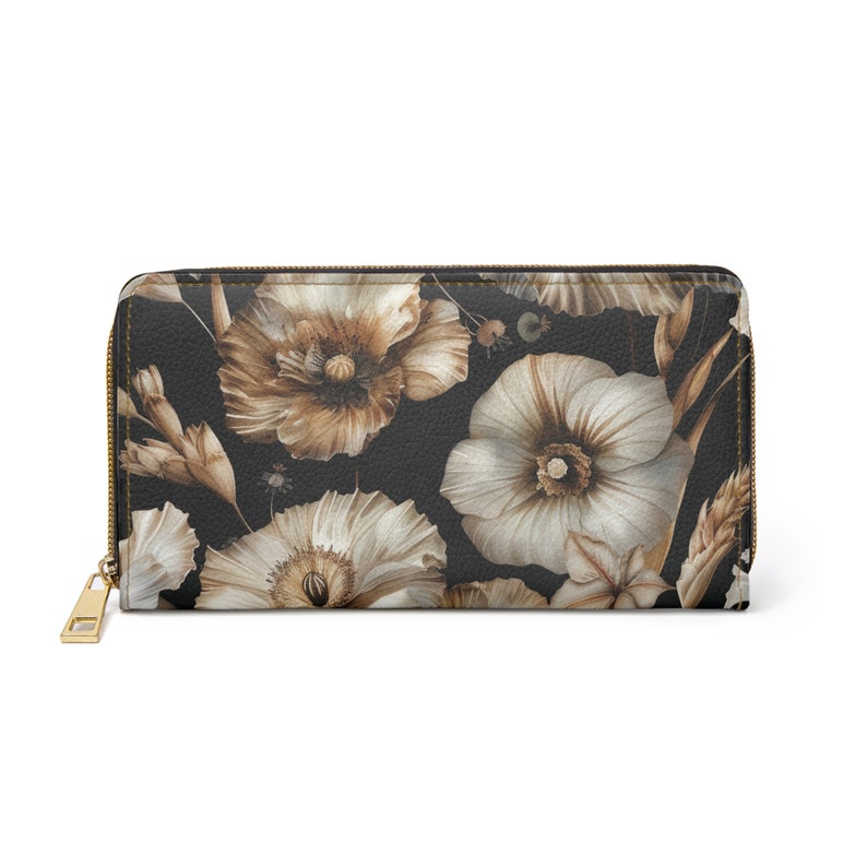 Goth Poppy Shire Floral Zipper Wallet Dark Academia Whimsigoth ...