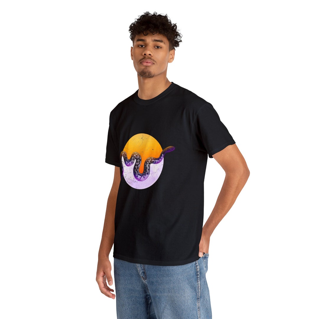 Unisex Sunset Snake Print T-shirt | Heavy Cotton Casual Crew Neck Tee ...