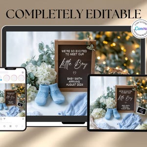 Its a Boy Pregnancy Announcement Digital Baby Boy Announcement Blue ...