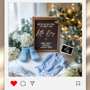 Its a Boy Pregnancy Announcement Digital Baby Boy Announcement Blue ...