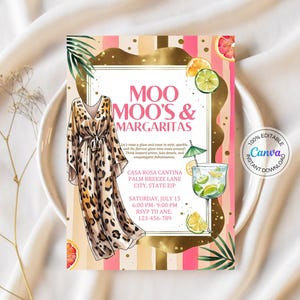 Glam Mumu Margaritas Invitation Digital Leopard Pajama Party Invite ...