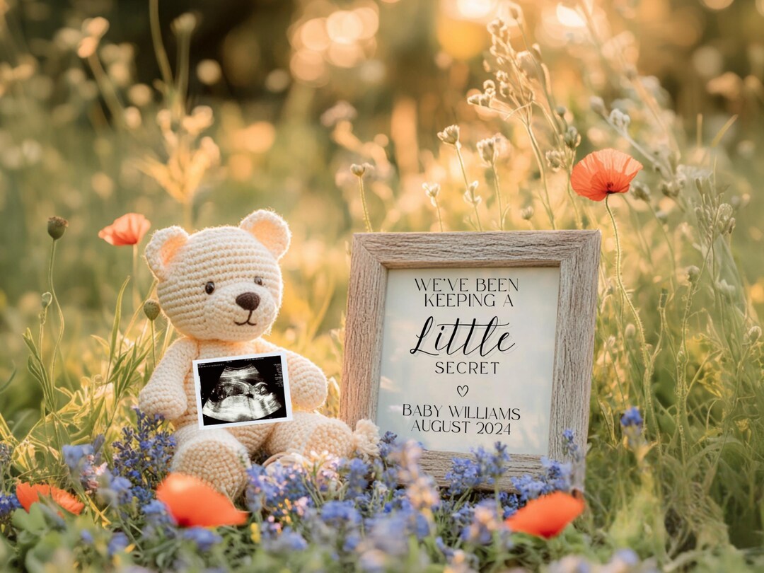 Keeping a Secret Pregnancy Announcement Spring Pregnancy Neutral Baby ...