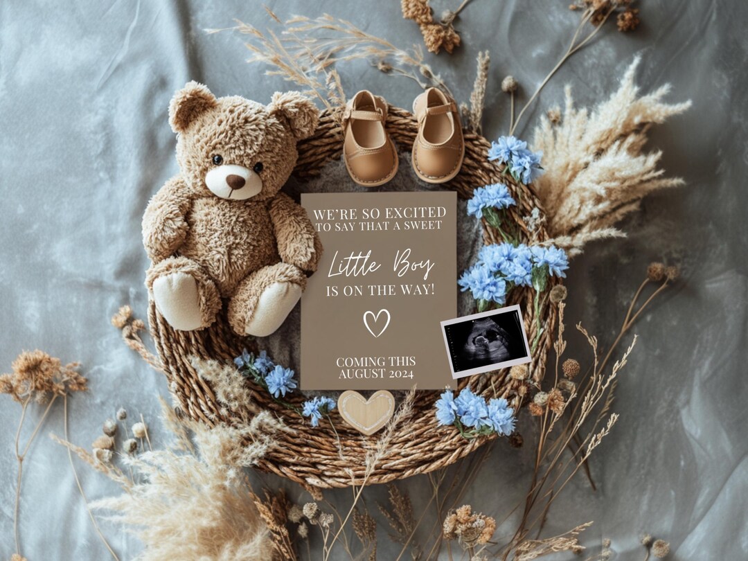 Its a Boy Pregnancy Announcement Digital Baby Boy Announcement Blue ...