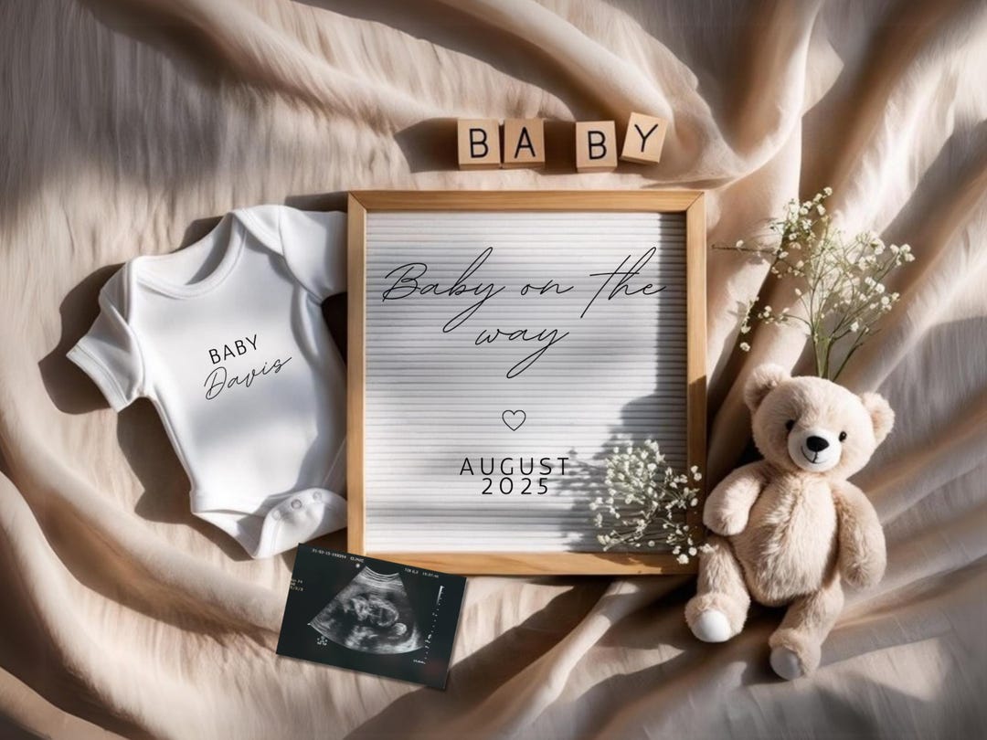 Minimalist Neutral Pregnancy Announcement Minimalistic Pregnancy ...