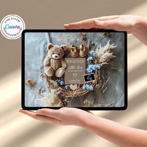 Its a Boy Pregnancy Announcement Digital Baby Boy Announcement Blue ...